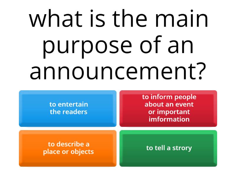 Structure of announcements - Questionário