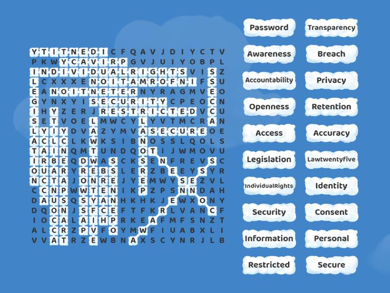 Privacy Word Search - Wordsearch