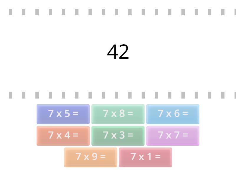 7 x tables - Find the match