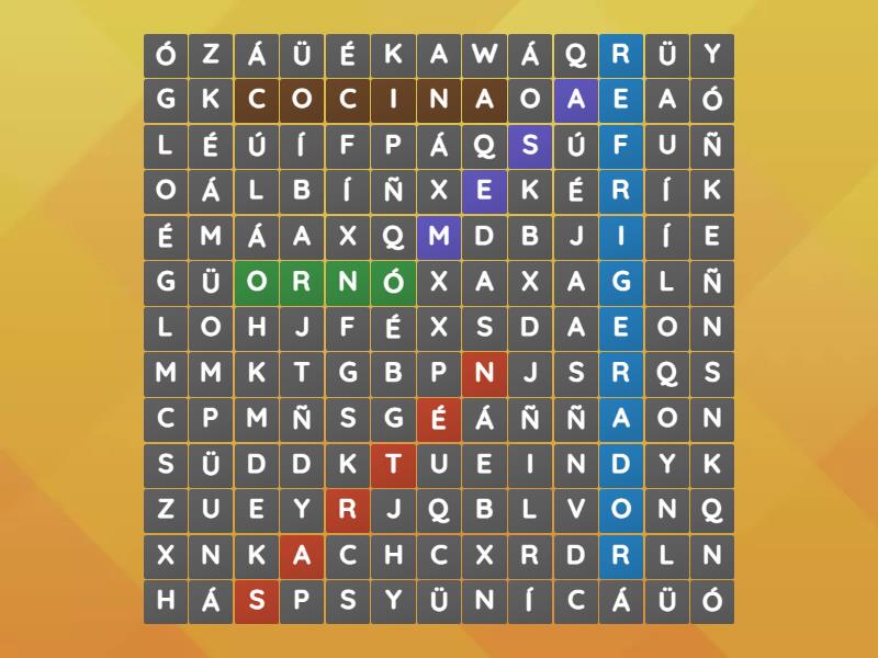 sopa de letras de cocina - Wordsearch