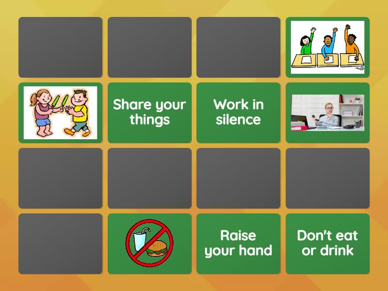 Classroom rules - Matching pairs