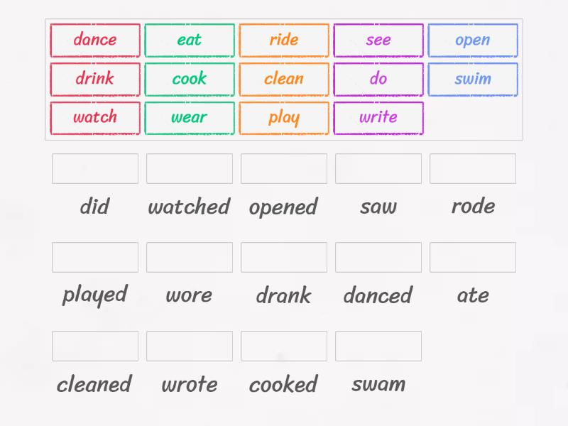 Verbs match - Match up