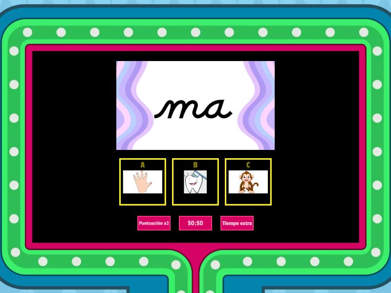 Lectura de sílabas con m - Gameshow quiz