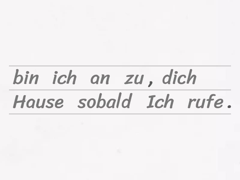 Ger: Word order sorting -Using conjunctions in sentences - Reordenar