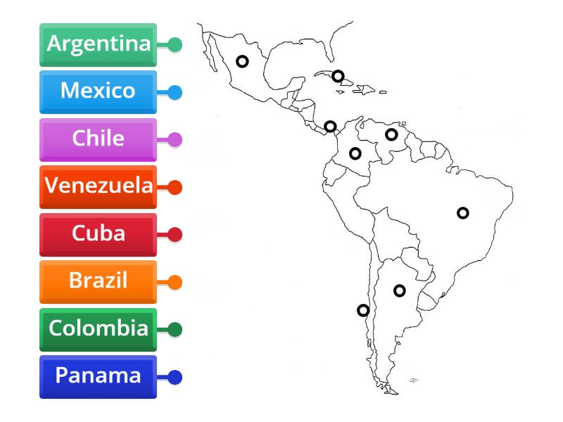 Political Map of Latin America - Labelled diagram