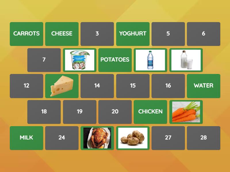FOOD ITEMS: - Matching pairs