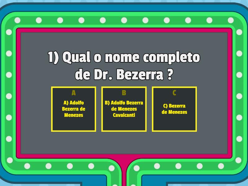 Dr. Bezerra - Gameshow quiz