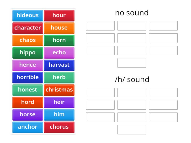 H sounds - Group sort