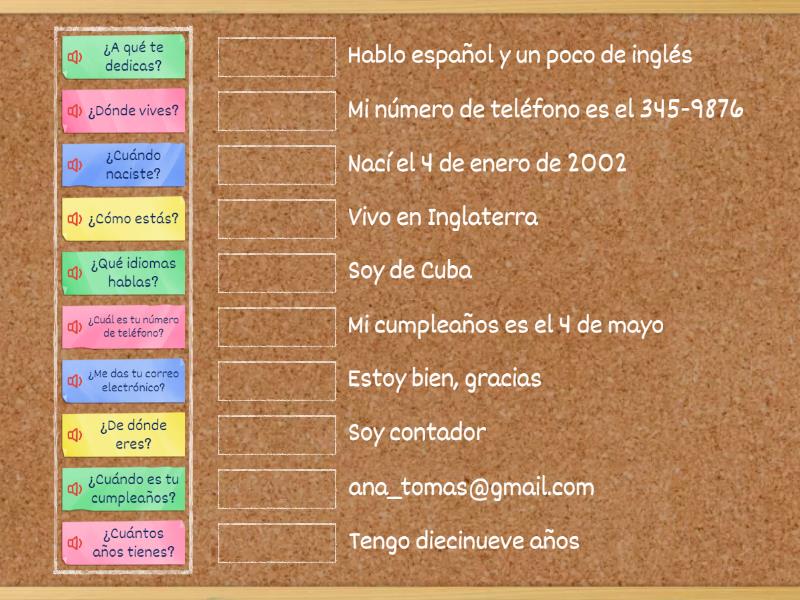 Saludos y Presentaciones-Actvidad de Emparejamiento [Greetings and ...