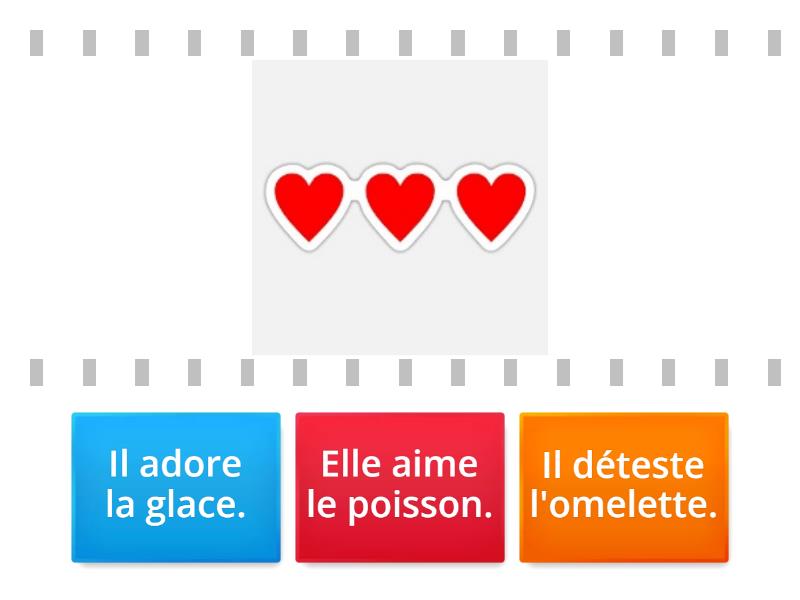 Adorer, aimer, détester? - Find the match