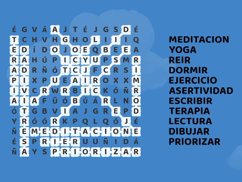 , Tips para manejar el estres - Sopa de letras