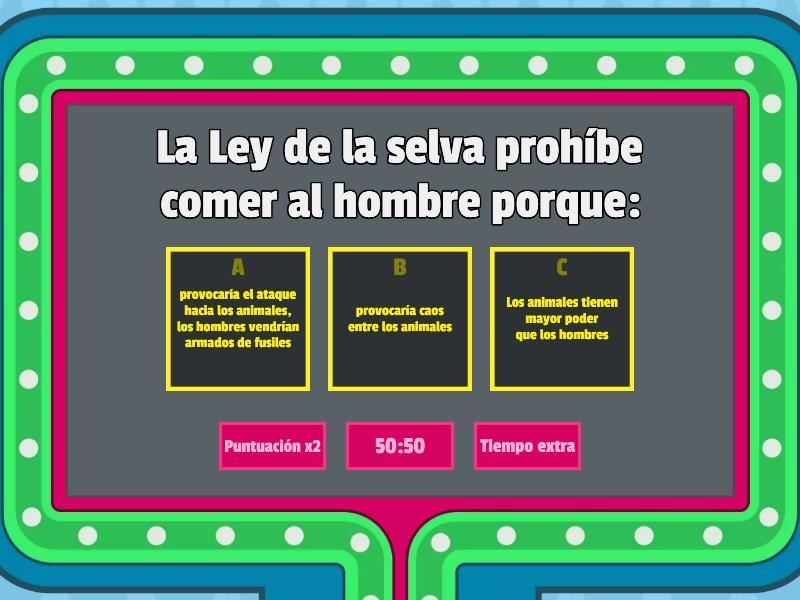 Comprensión de lectura el Libro de la Selva - Concurso de preguntas