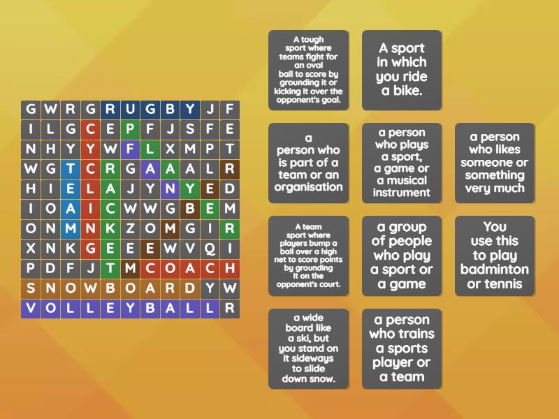 TO 2 U8 vocabulary - Wordsearch