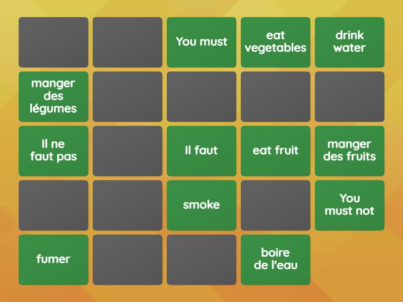 Il faut / Il ne faut pas - Matching pairs