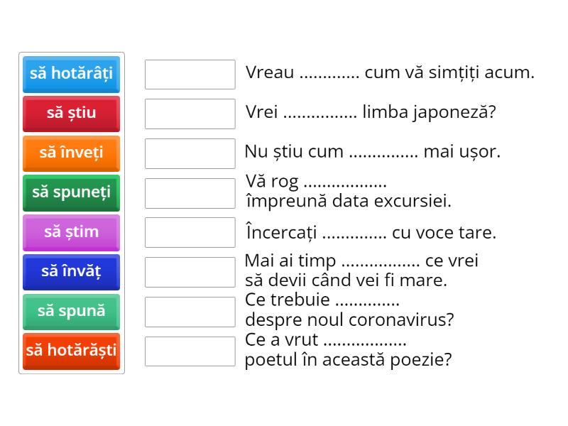 Verbe la modul conjunctiv - Match up