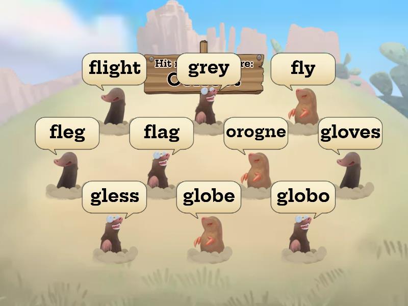 Hit the mole with correct spelling words - Whack-a-mole