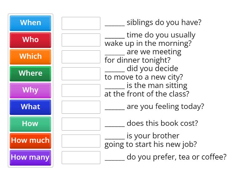 Wh-questions - Match up