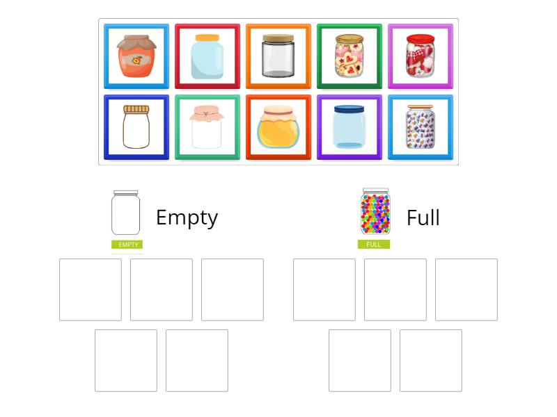 Can you sort out the full and empty jars? - Group sort