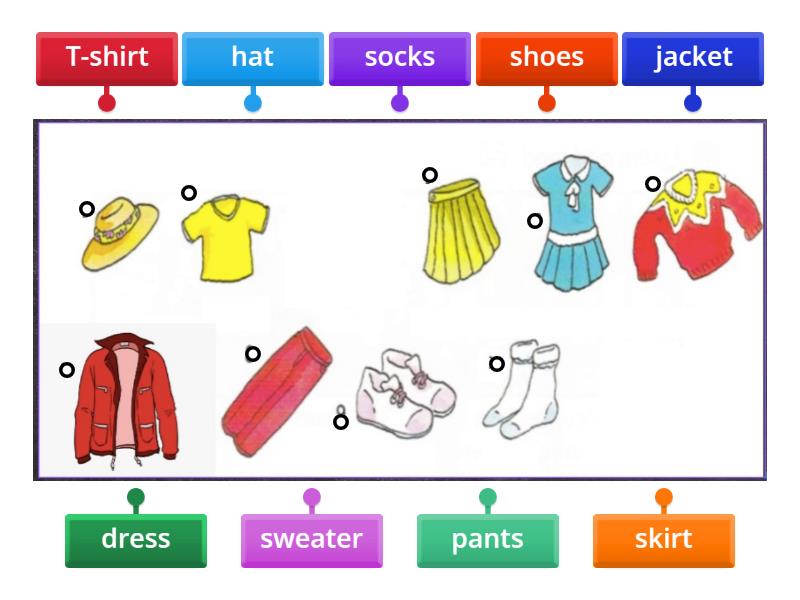 fer Clothes vocabulary - Labelled diagram