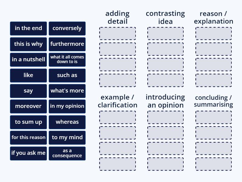 Discourse markers 3 - Group sort