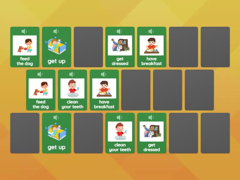 Kids can 3 Unit5 daily routine - Matching pairs