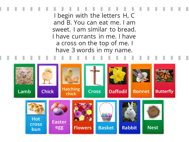 Easter words what am i - Find the match
