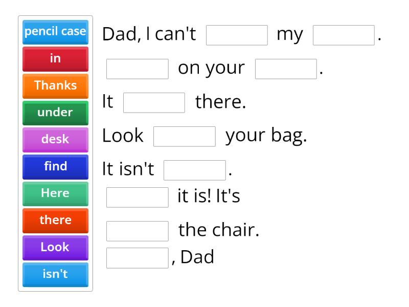 Finding things - Complete the sentence
