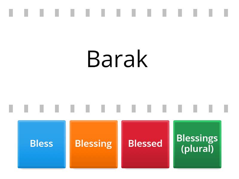 Hebrew for bless, blessed, blessing and blessings - Find the match