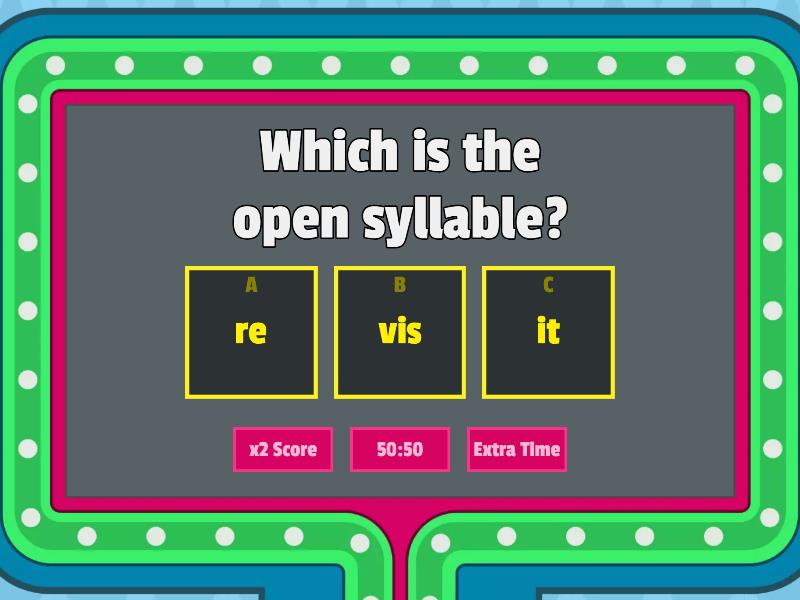 Name that Syllable! (Wilson 5.4) - Gameshow quiz