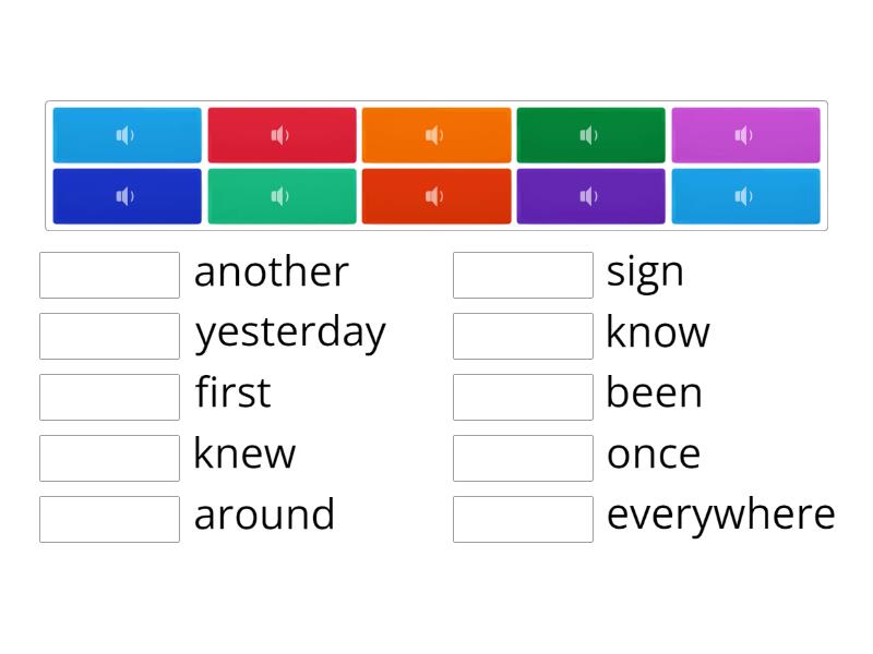 Red Word Practice - Match up