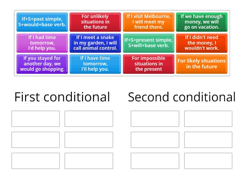 First and Second conditionals 2 - Group sort