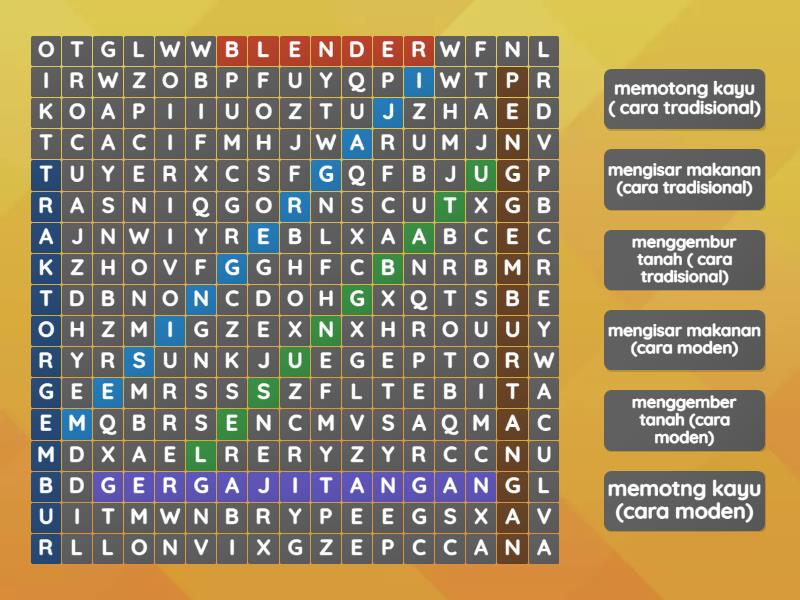 ALATAN KONVENSIONAL DAN MODEN - Wordsearch