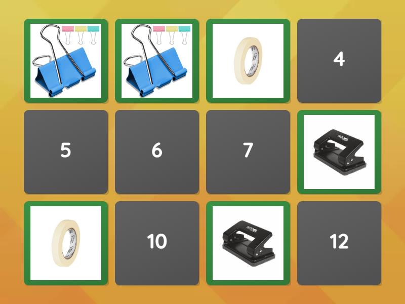 objetos del aula - Combine os pares