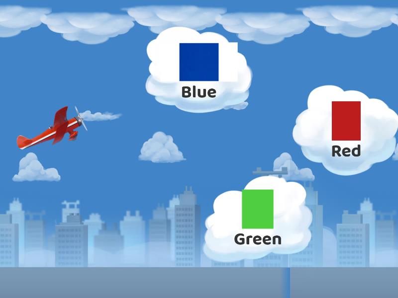 Colours and fruit - Flying game - Airplane