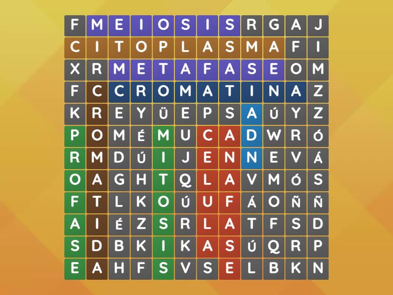 Sopa de letras de Biologia Celular - Wordsearch