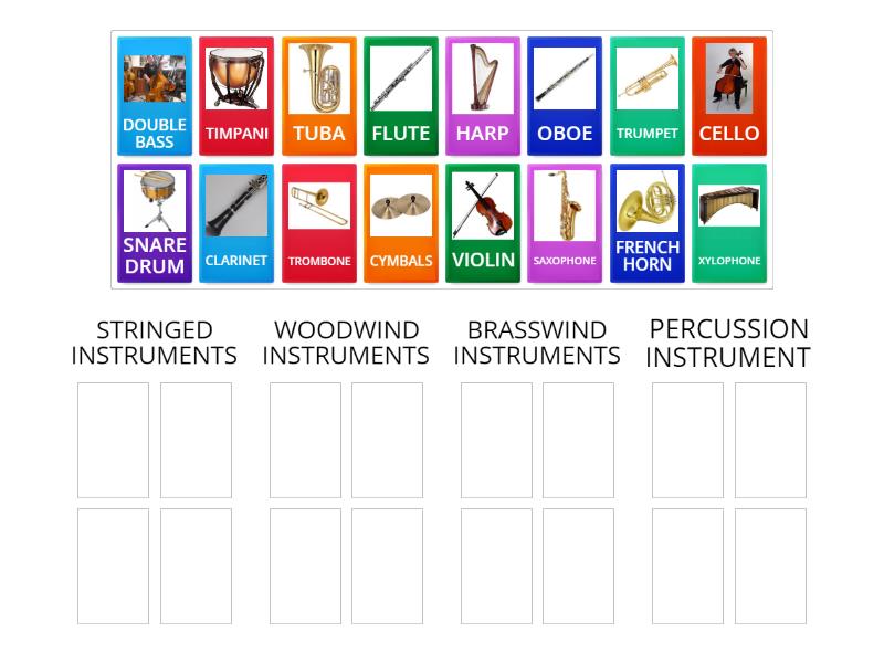 classification of musical instrument - Групповая сортировка