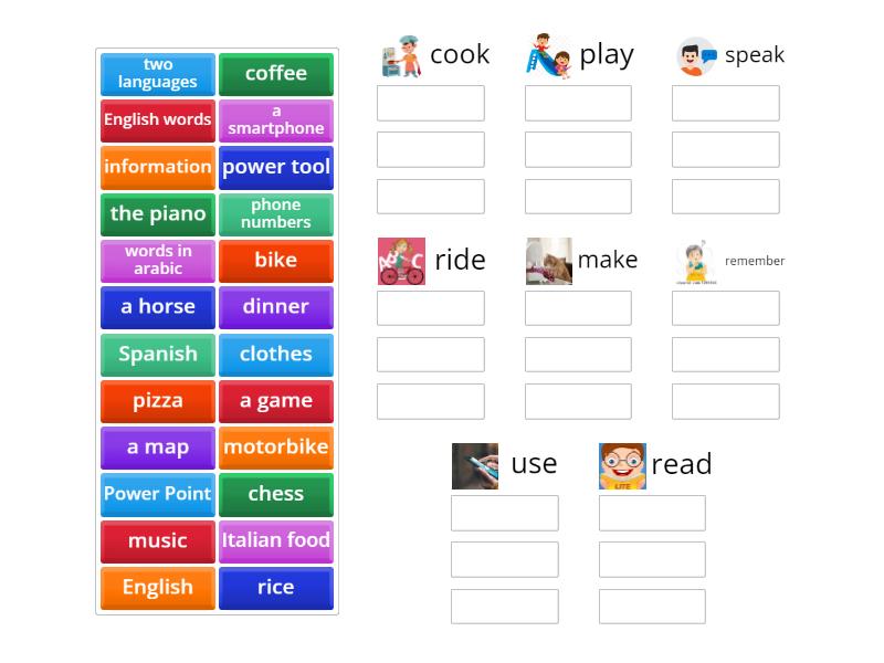 Collocations - Group sort
