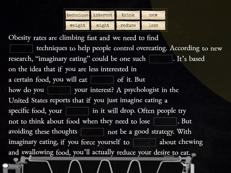 EXTRA ACTIVITY - IMAGINARY EATING - Missing word