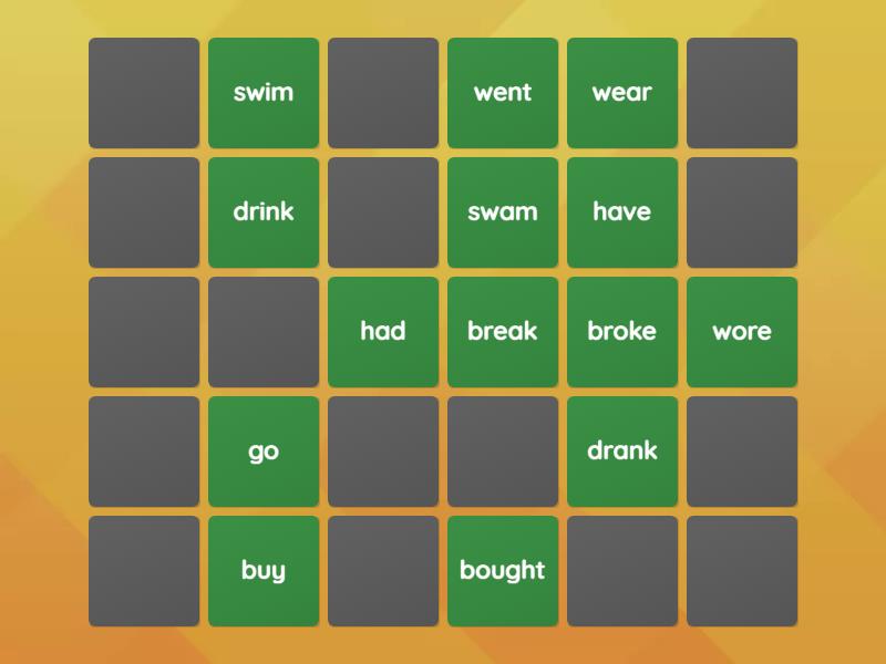 Memory - Irregular Verbs - Matching pairs
