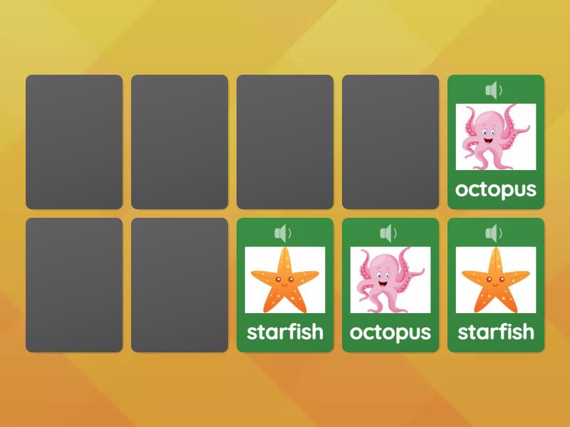 Sea creatures - Matching pairs