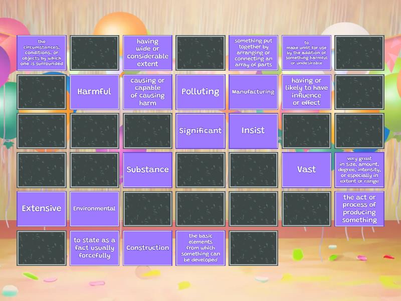 Module G Words - Matching pairs