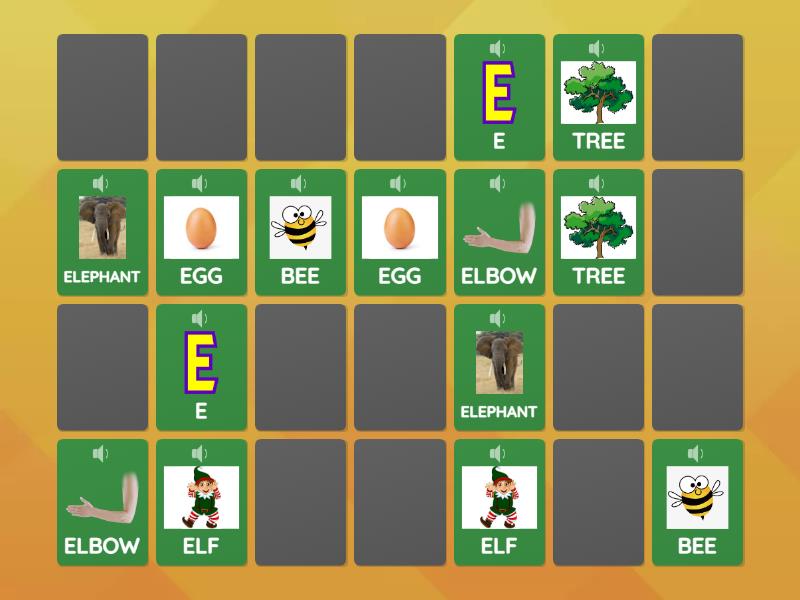 LETTER E - Matching pairs