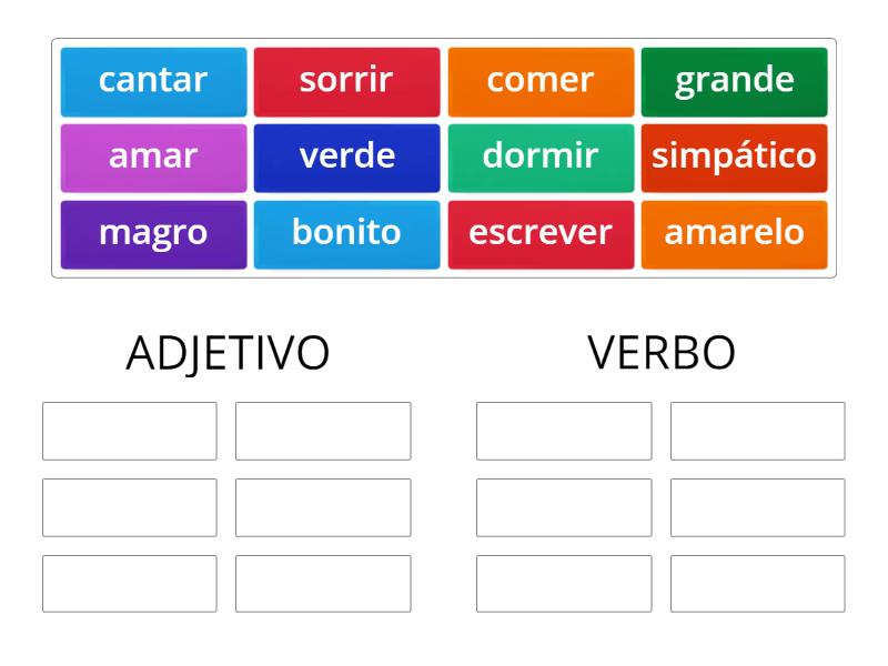Adjetivo ou Verbo? - Group sort