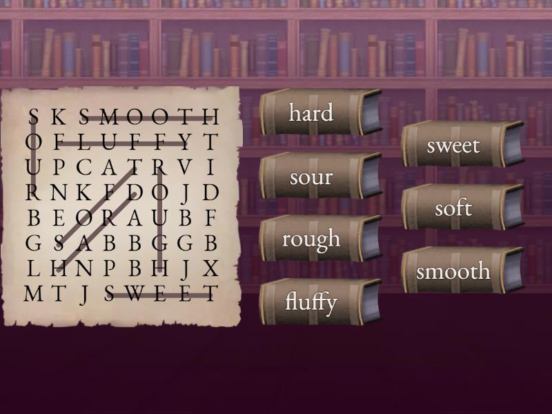 Adjectives describing texture/tastes - Wordsearch