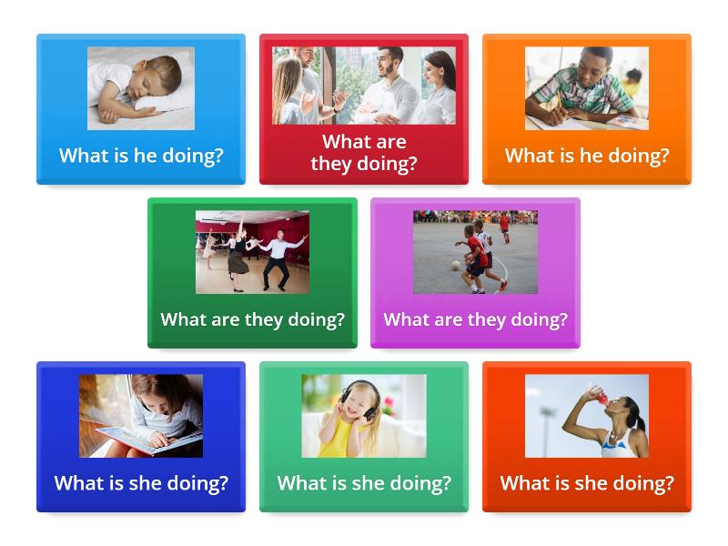 Present Continuous: speaking cards - Flip tiles