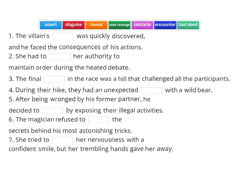 Unit 1 Lesson 3 Vocabulary - Complete the sentence