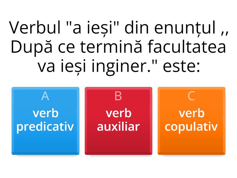 Tipuri de verbe - Quiz