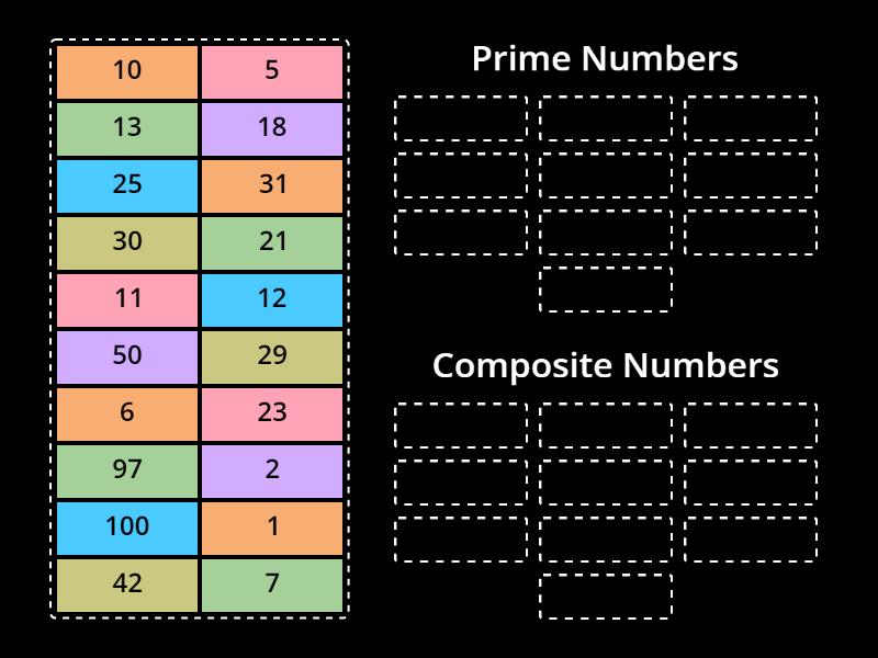 Prime and Composite Numbers - Group sort