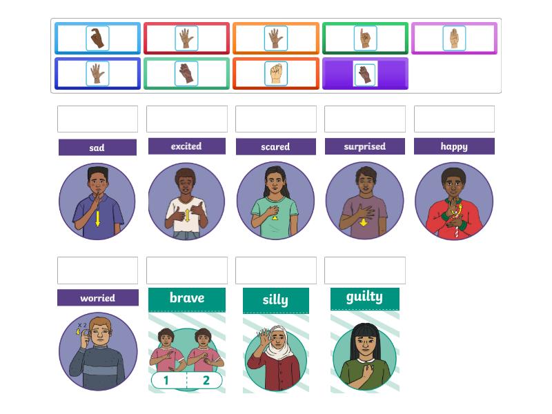 Auslan Handshape Match - Emotions - Match up