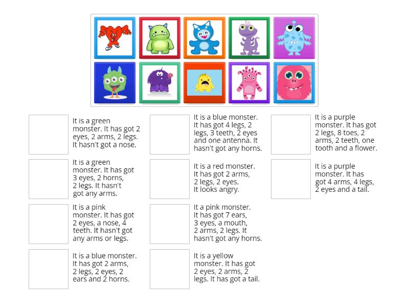 find a monster - Match up